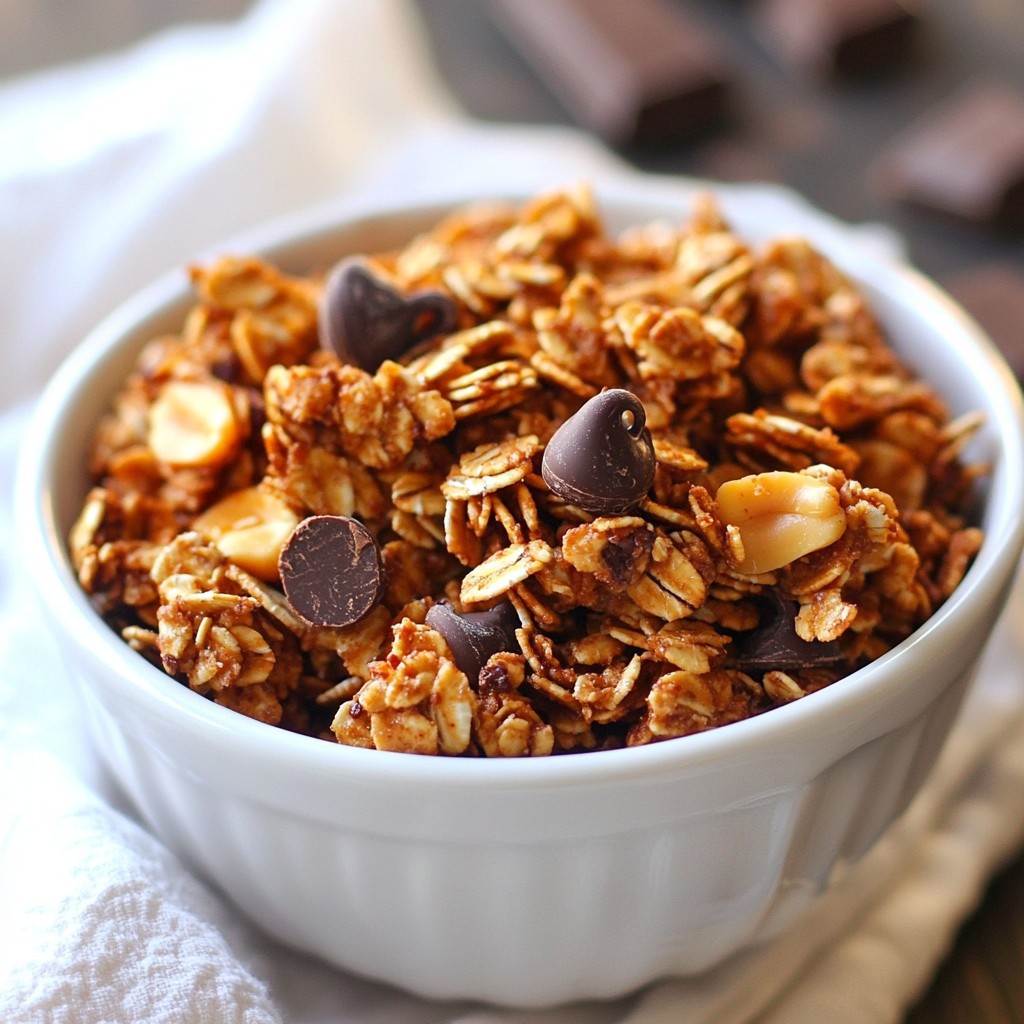 Chocolate Peanut Butter Granola Healthy Snack Recipe - Recipe Website